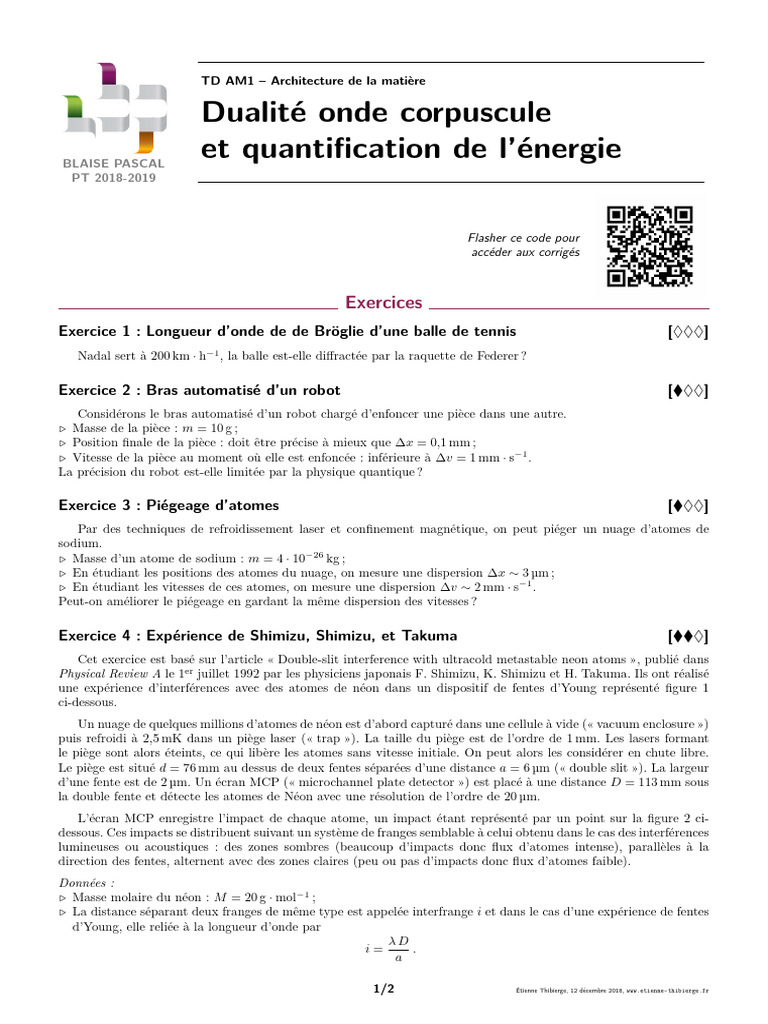 Dualité onde-corpuscule en physique quantique | PDF | Atomes | Physique