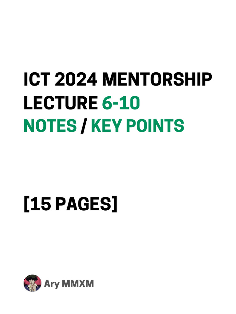 ICT 2024 Mentorship Lecture Notes | PDF