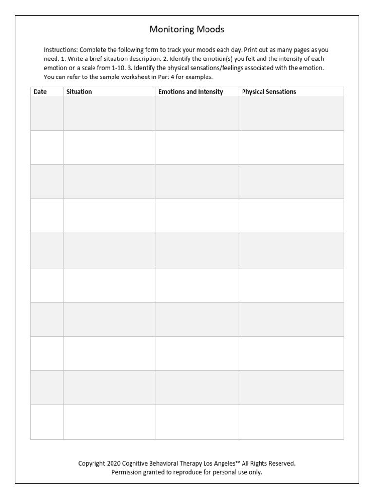 Monitoring+Moods+Worksheet | PDF