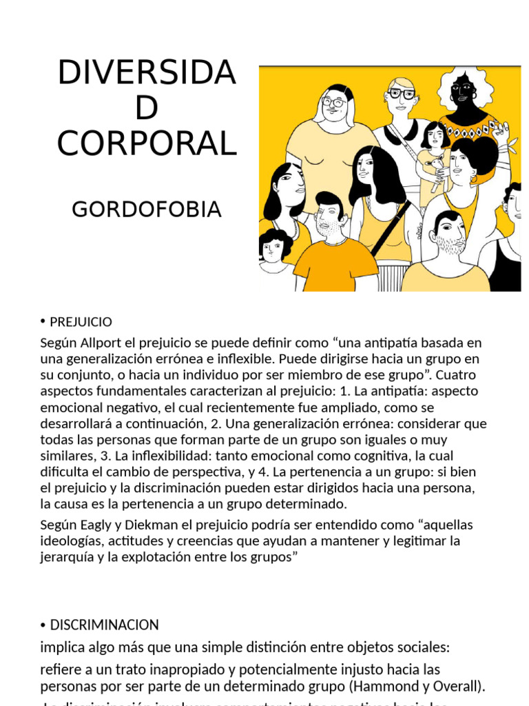 Diversidad Corporal y Gordofobia | PDF | Prejuicios | Discriminación