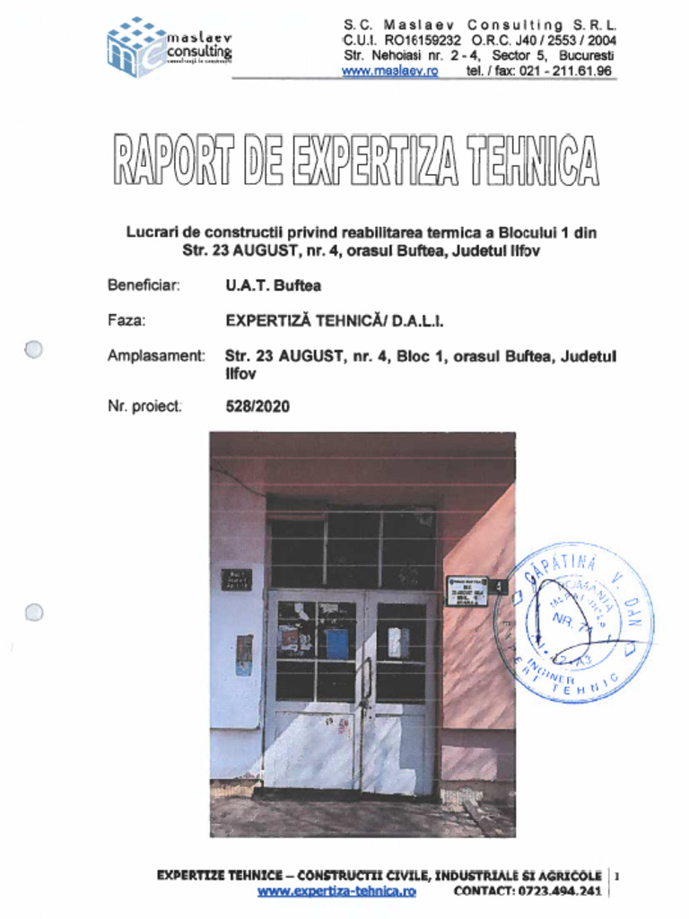 Raport de Expertiza Tehnica Bloc 1 | PDF