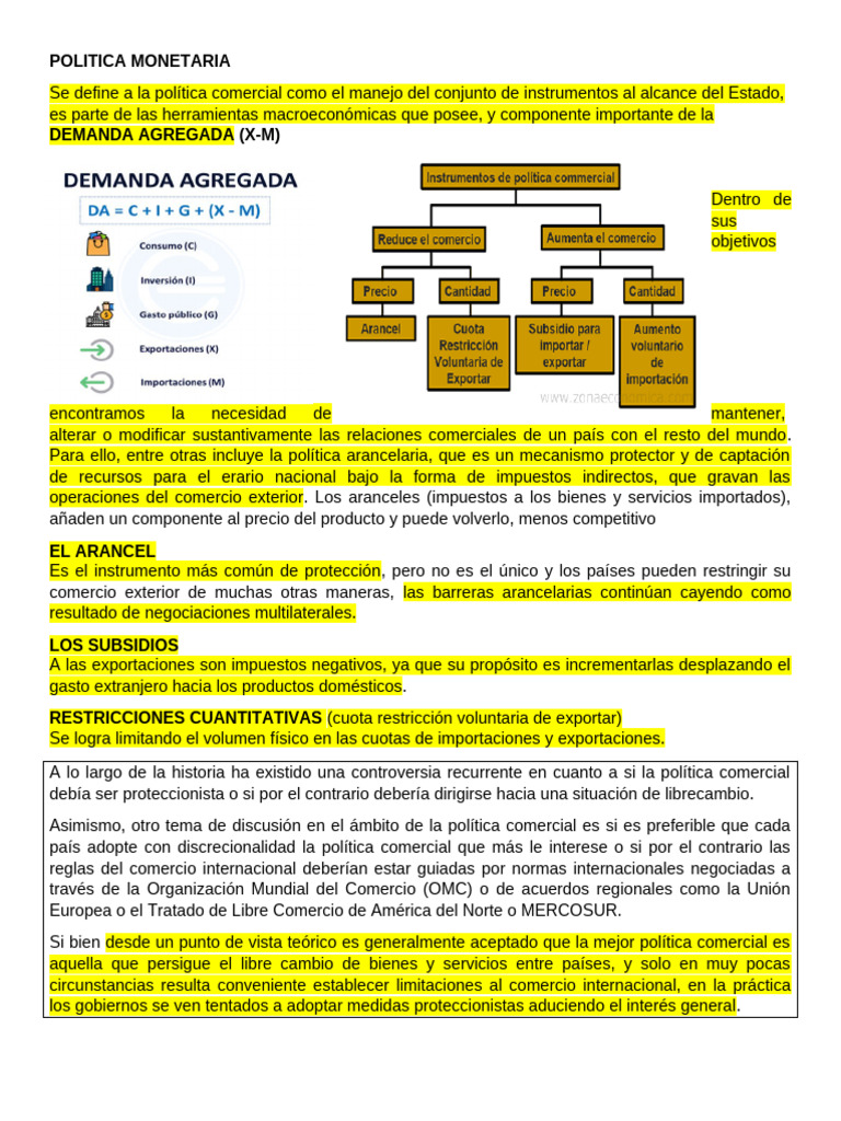Política Comercial y Balanza de Pagos | PDF | Balance de pagos ...
