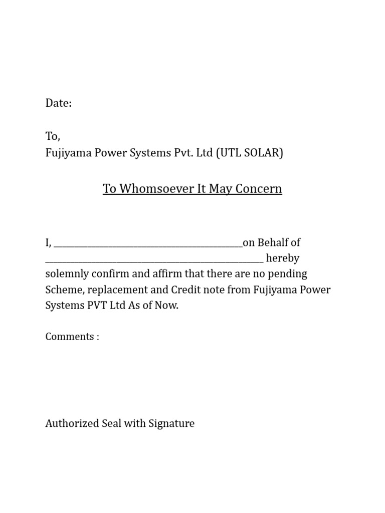 No Objection Letter | PDF