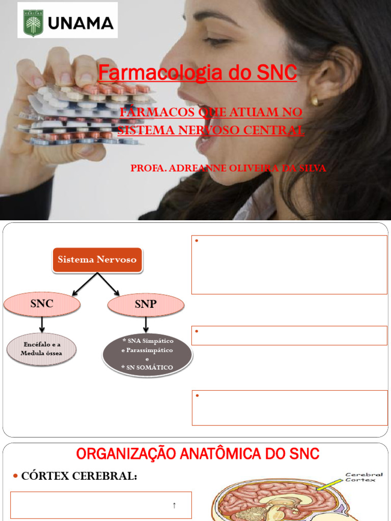 Aula 8 e 9 - Farmacologia Do SNC | PDF | Sinapse | Neurotransmissor