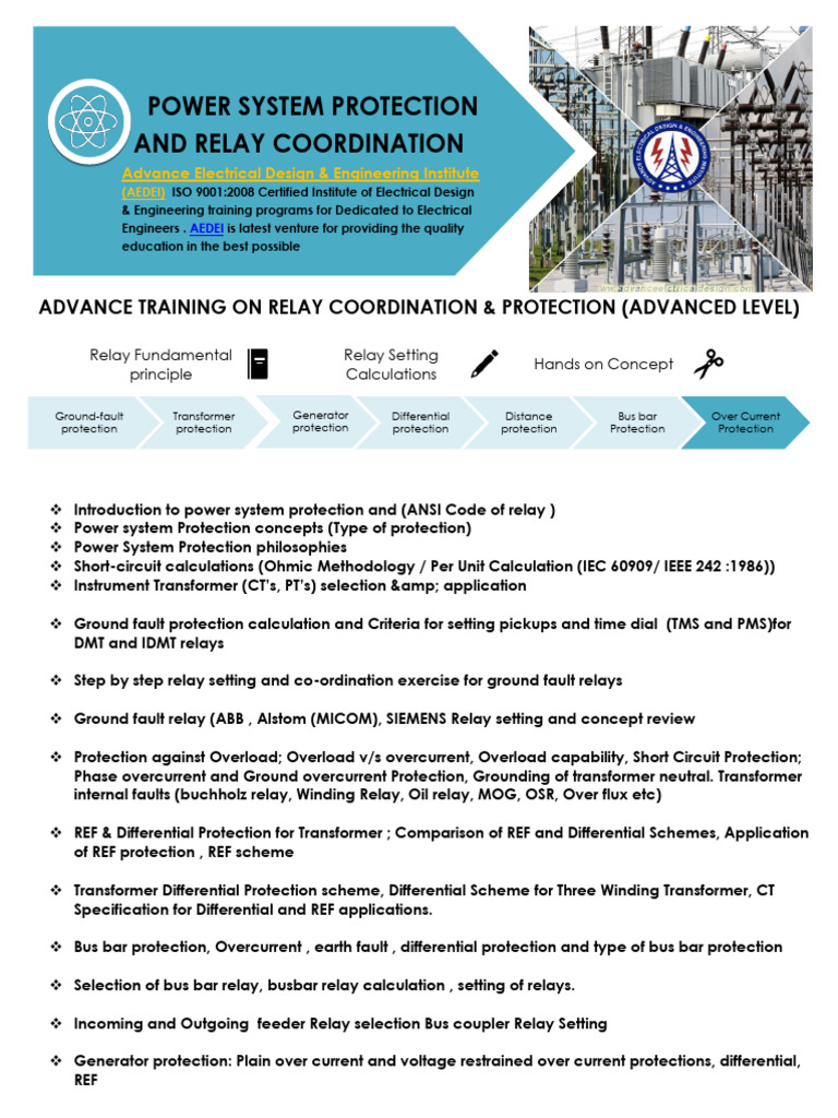Online Power System Protecion and Relay coordination (1) | PDF | Electrical Substation | Relay
