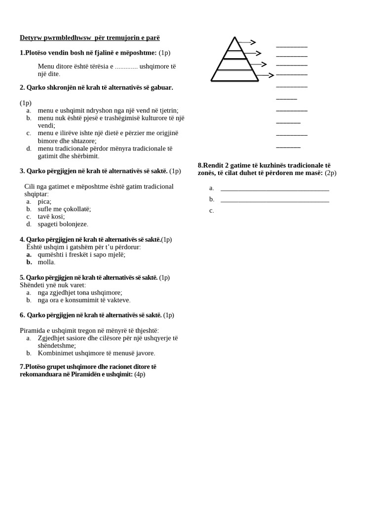 AFTËSIM TEKNOLOGJIK 6 Modele Testesh | PDF