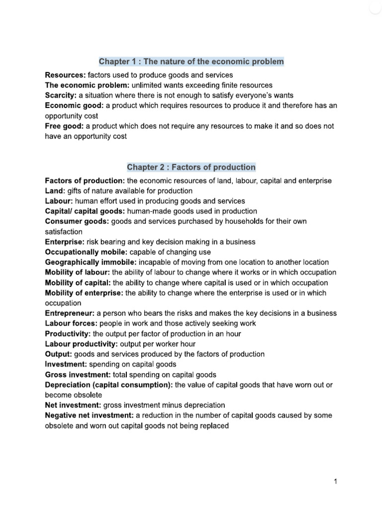All The Economics Definitions | PDF