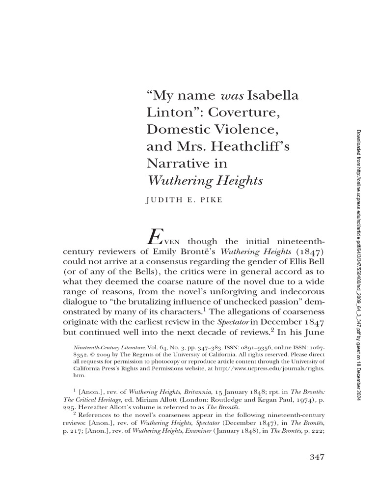 "My Name Was Isabella Linton" - Coverture, Domestic Violence, and Mrs ...