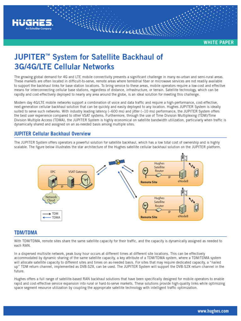 JUPITER-System-Satellite-Backhaul-4GLTE-Cellular-Networks | PDF | 4 G ...