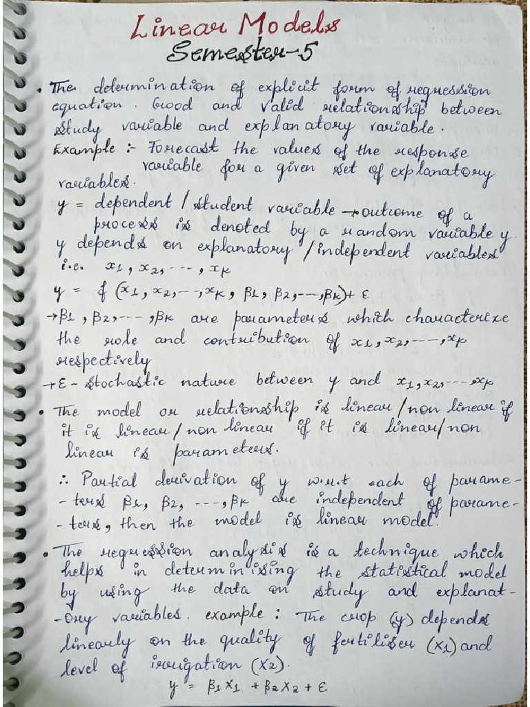 Linear Model ? | PDF