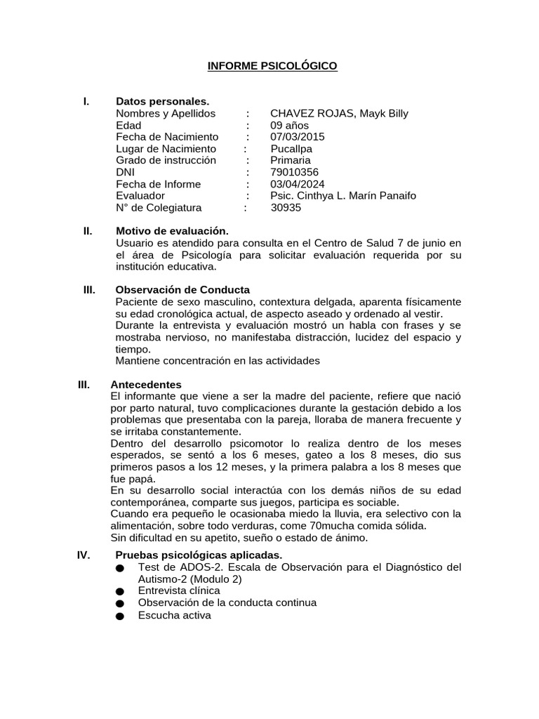 Inf Mayk | PDF | Espectro autista | Psicoterapia