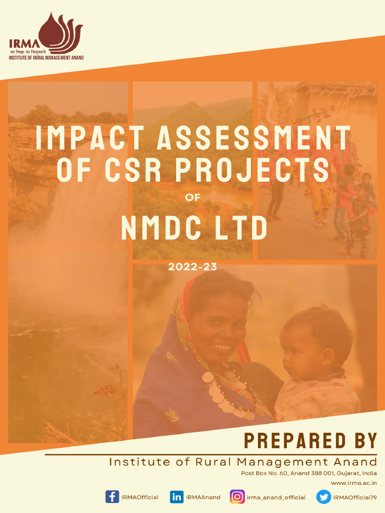 NMDC CSR Impact Assessment Report 2020-21 | PDF | Corporate Social ...