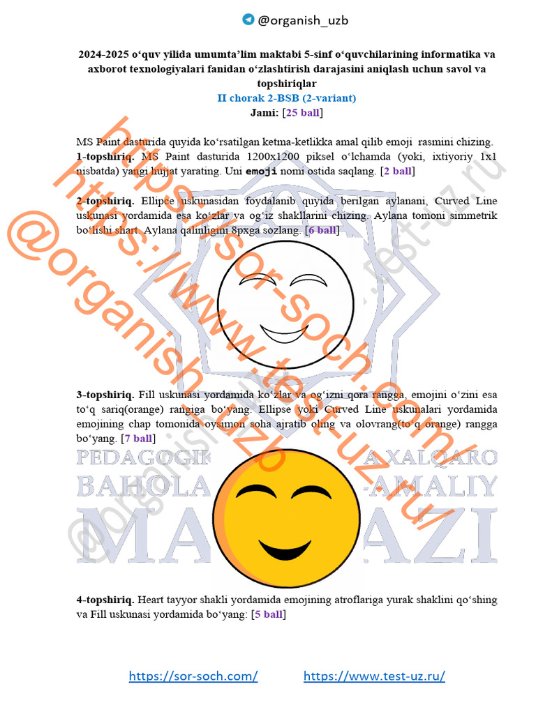 5 sinf informatika BSB-2 var 2 | PDF