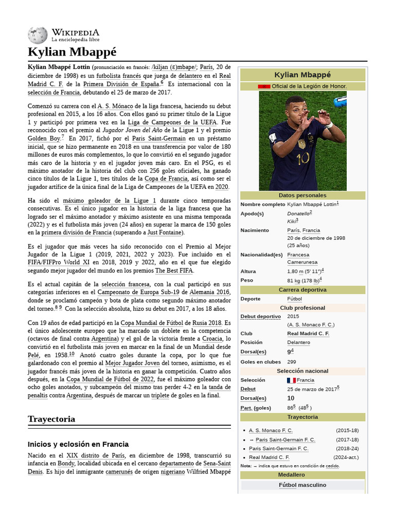 Kylian Mbappé | PDF | Asociación de equipos de fútbol | Asociación ...