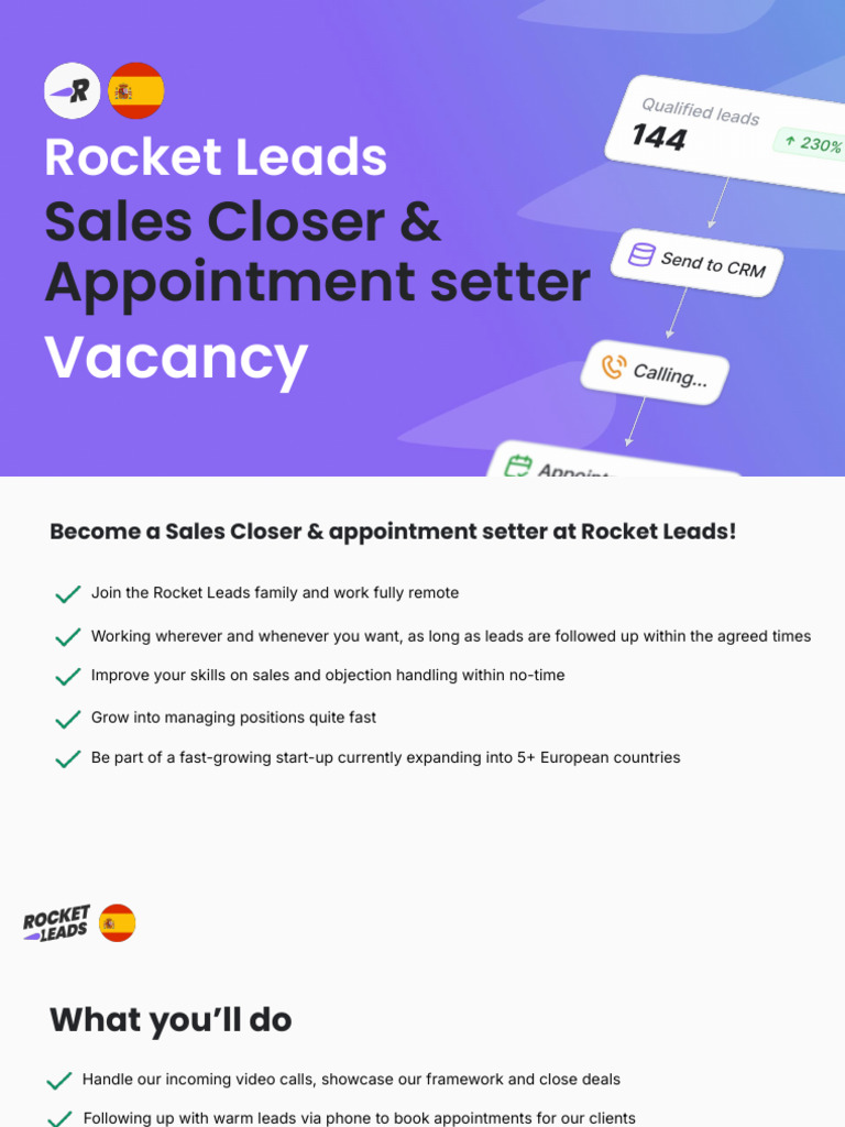ES - Sales Closer _ Appointment Setting | PDF
