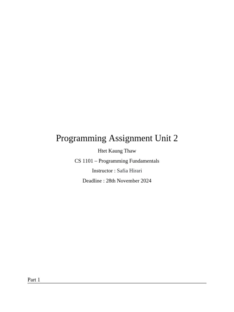 Programming Assignment Unit 2 | PDF | Pi | Function (Mathematics) Programming Assignment Unit 2 | PDF | Pi | Function (Mathematics)