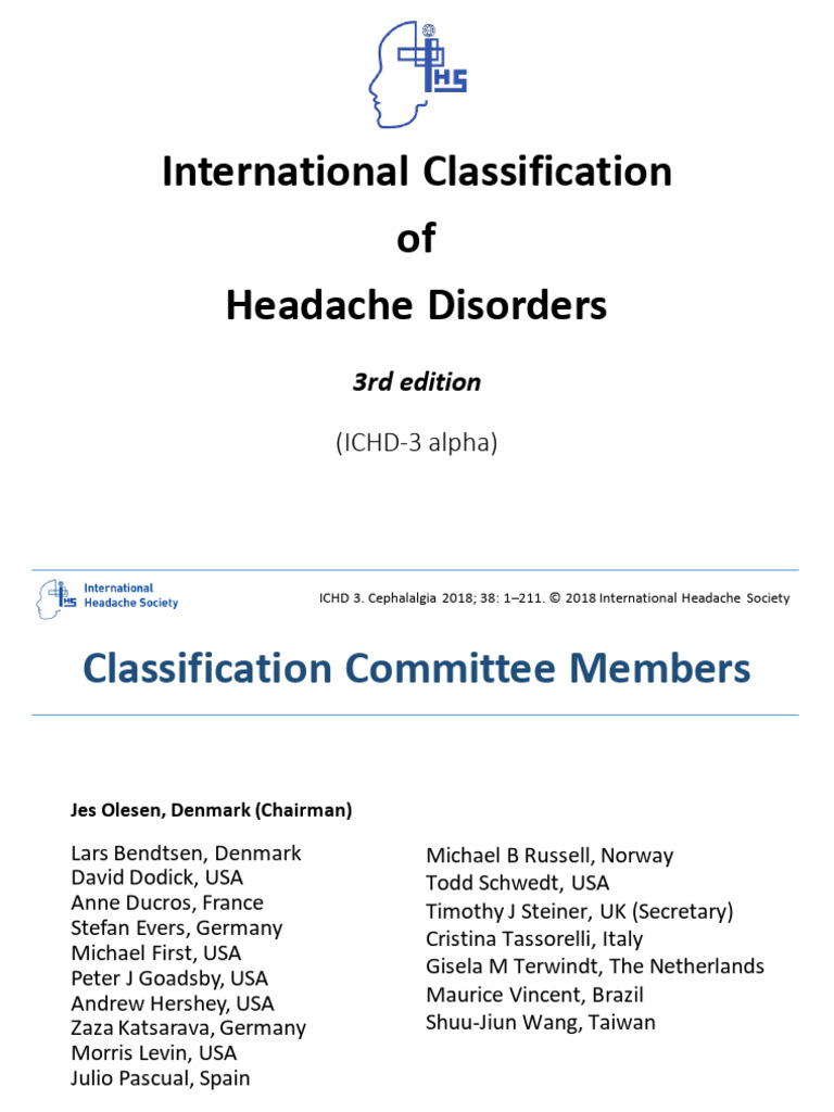 ICHD-3-slide-kit | PDF | Headache | Migraine