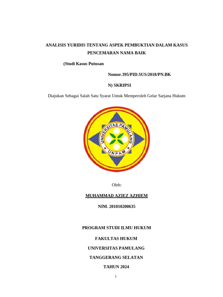 Skripsi Muhammad Aziez Azhiem 01 | PDF