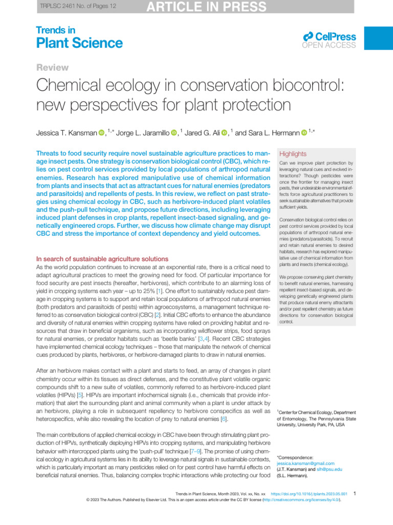 PIIS1360138523001589 | PDF | Herbivore | Pest (Organism)