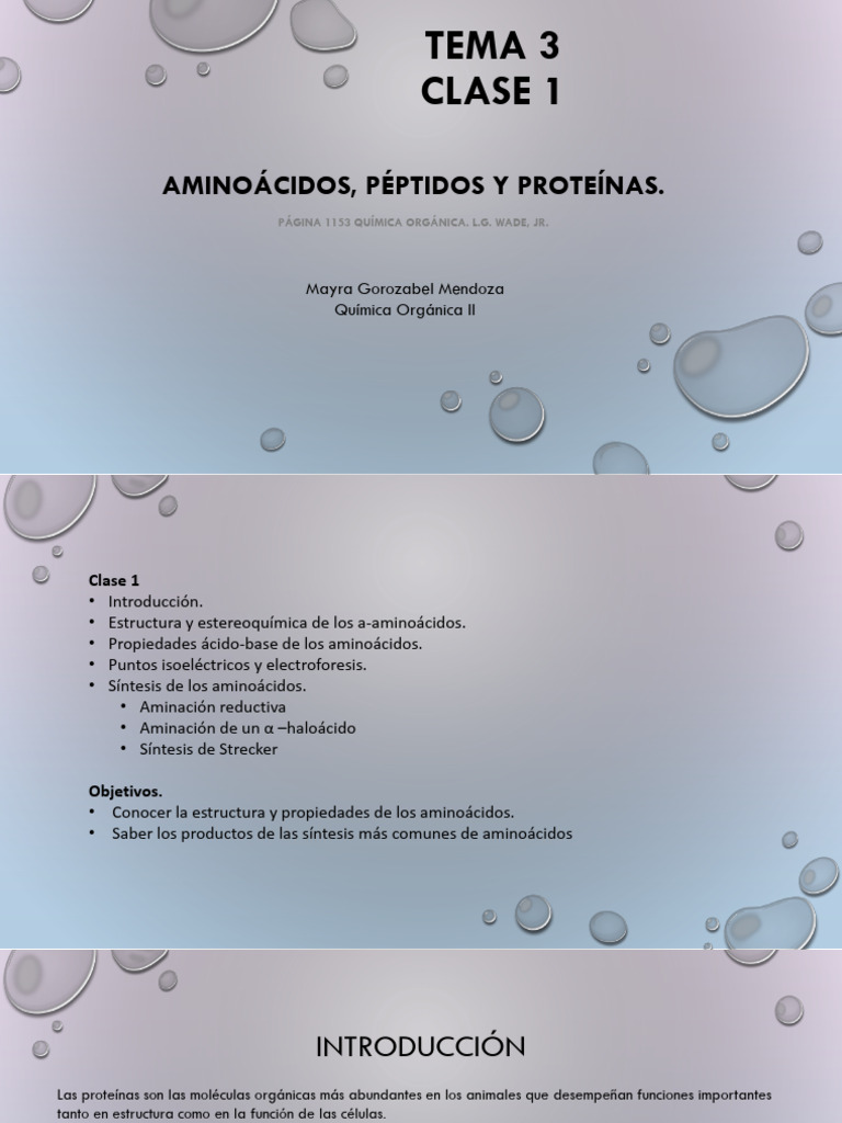 Tema 3 Clase 1 Aminoácidos | PDF | Aminoácidos | Proteínas