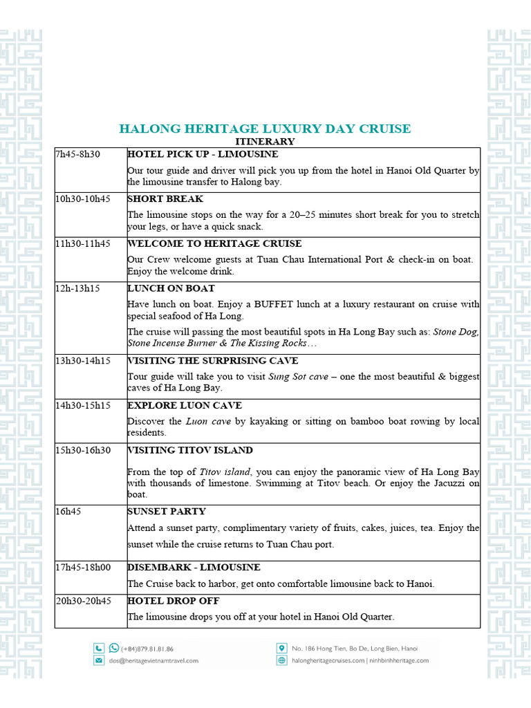 Halong Heritage Itinerary | PDF