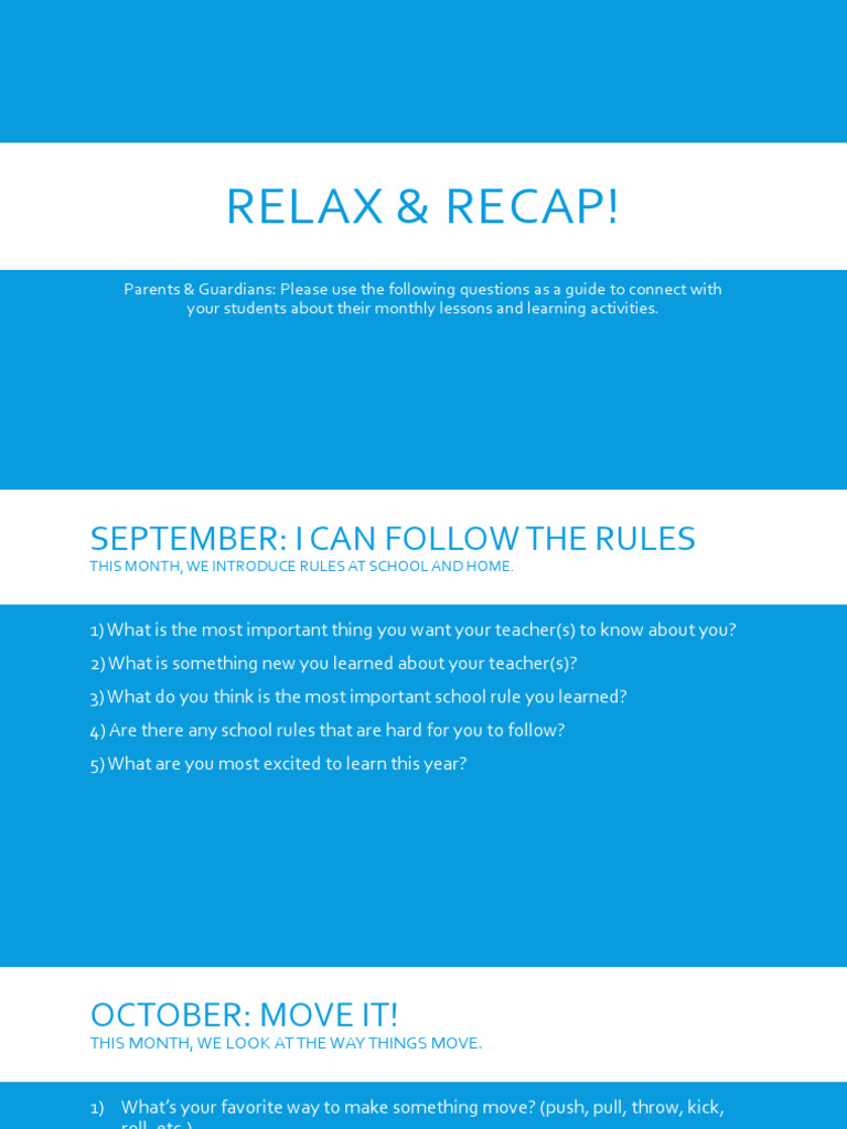 Relax & Recap! | PDF | Plants