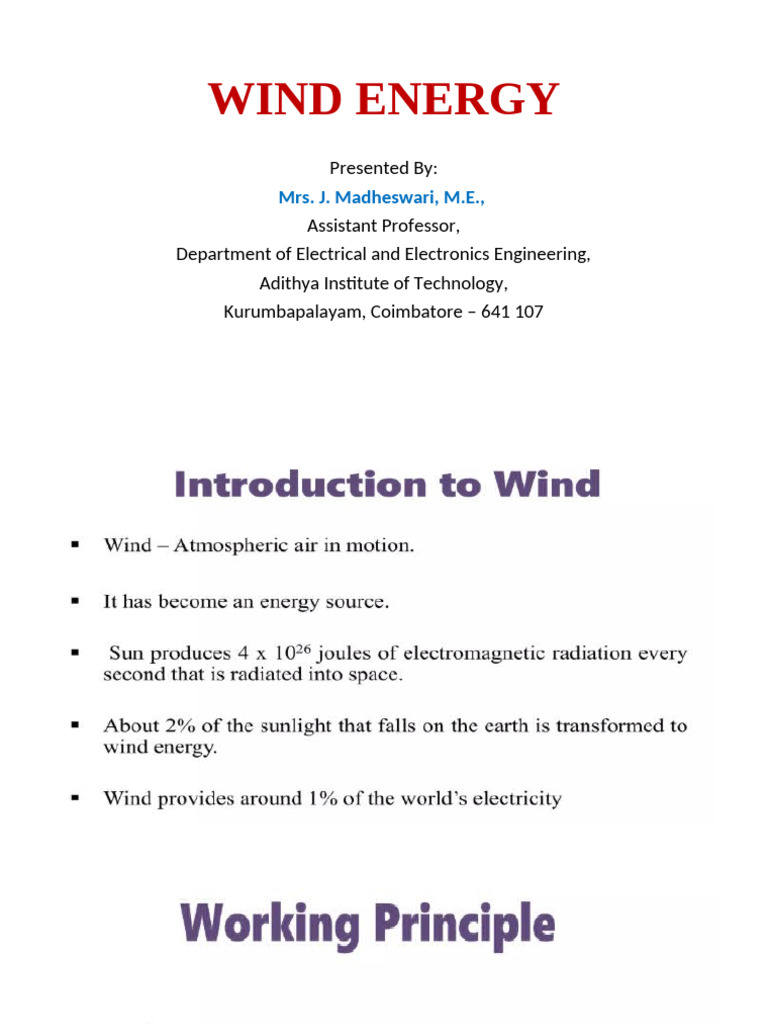 Wind Power Plants: Components & Facts | PDF