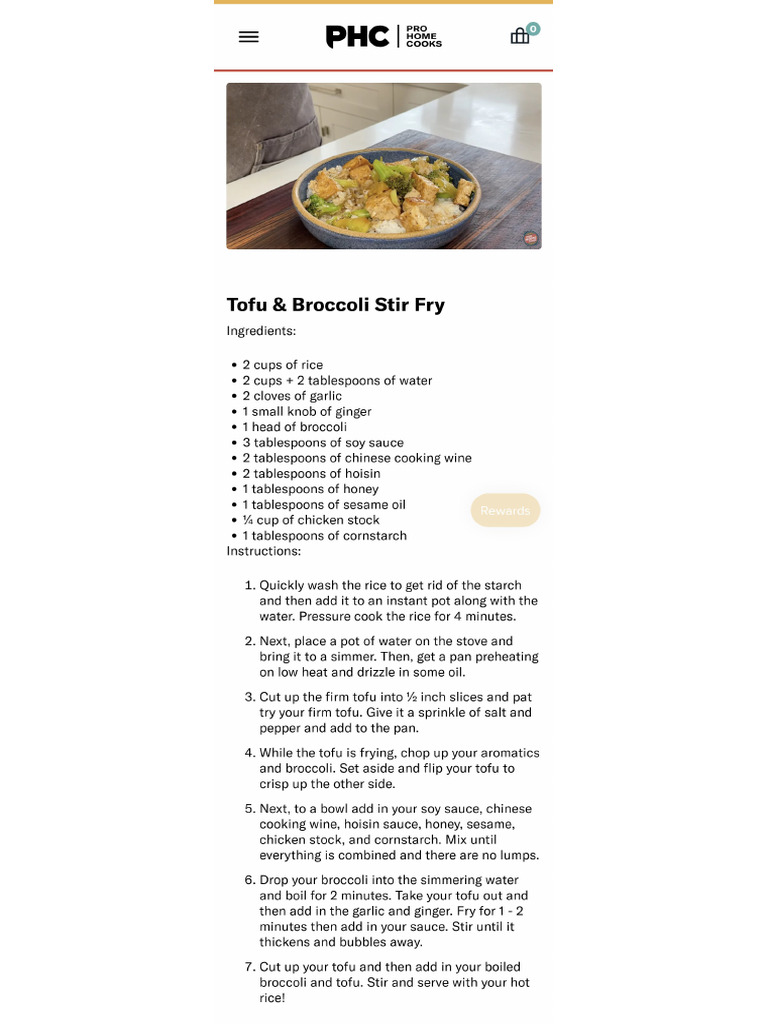 Tofu with Broccoli and Rice | PDF