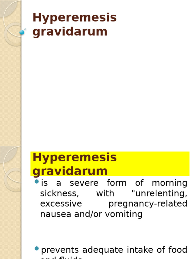Understanding Hyperemesis Gravidarum | PDF | Diseases And Disorders ...