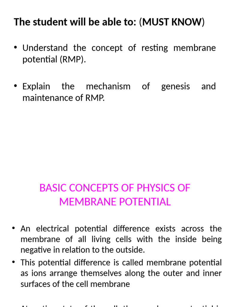 SGT-RMP, AP, Neuron Intro | PDF | Action Potential | Membrane Potential