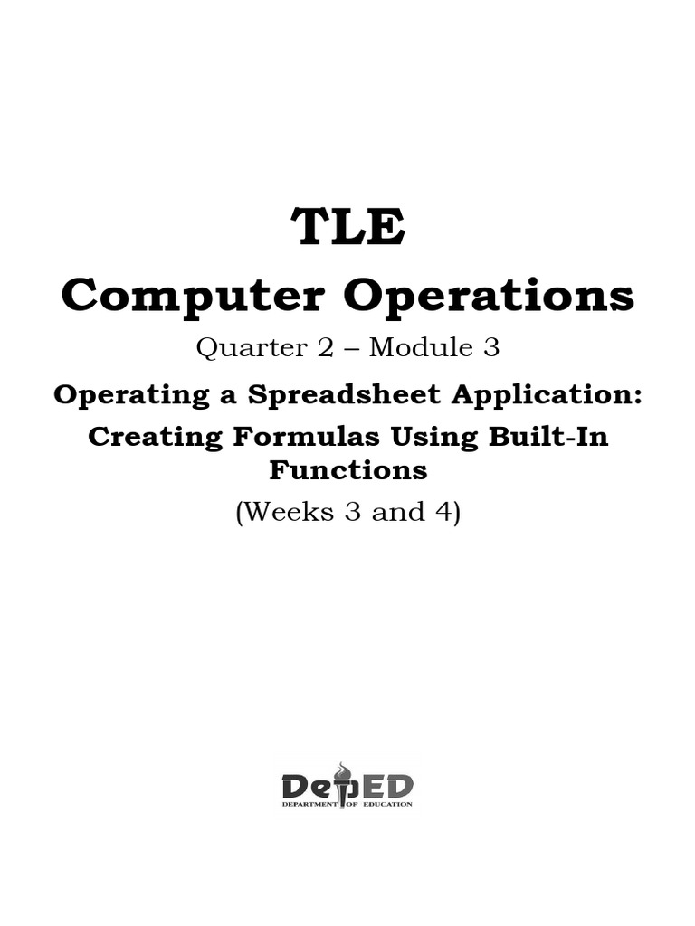 Ict 10 q2 Module3 Week3 4 Passed | PDF | Spreadsheet | Function (Mathematics)