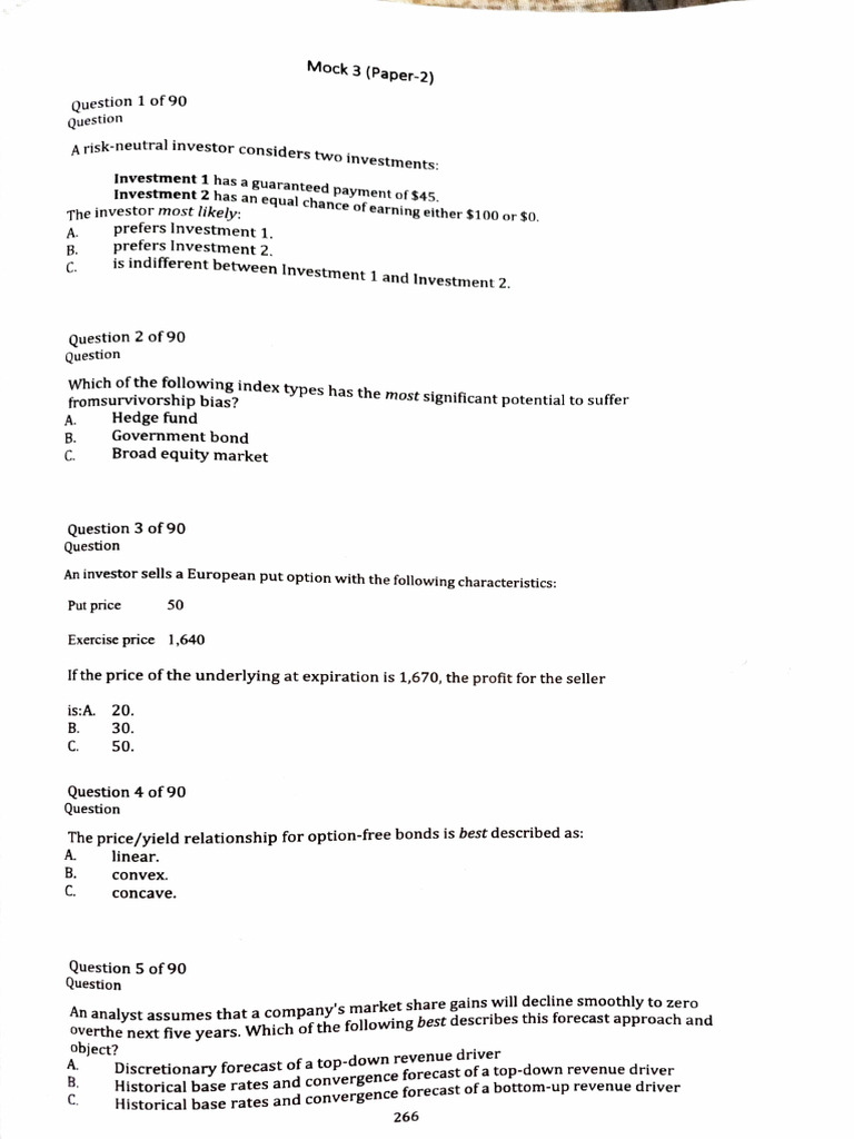 Mock 3 (Paper 2) | PDF | Bonds (Finance) | Option (Finance)