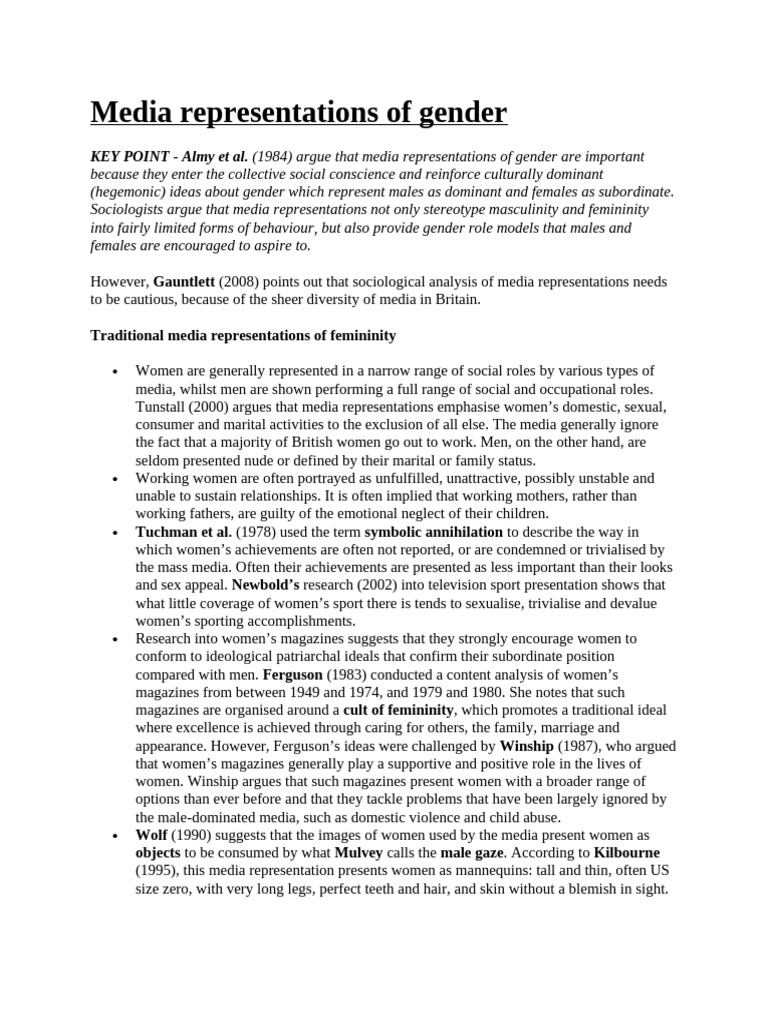 Gender Roles in Media Analysis | PDF | Feminism | Gender Studies