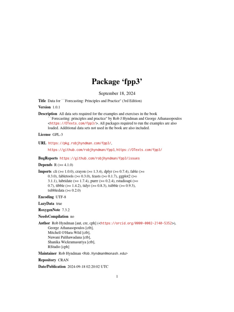 FPP 3 | PDF | Time Series | Australia