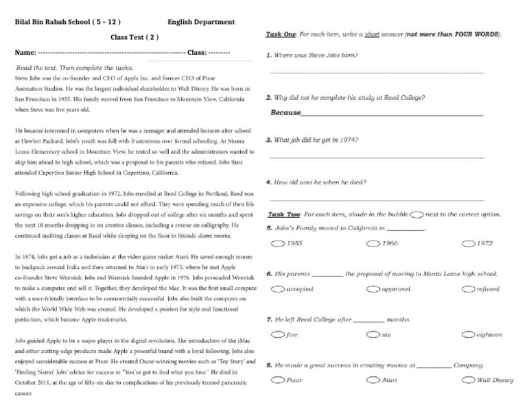 CLT (2) Grade 11 Year 2024-2025 | PDF