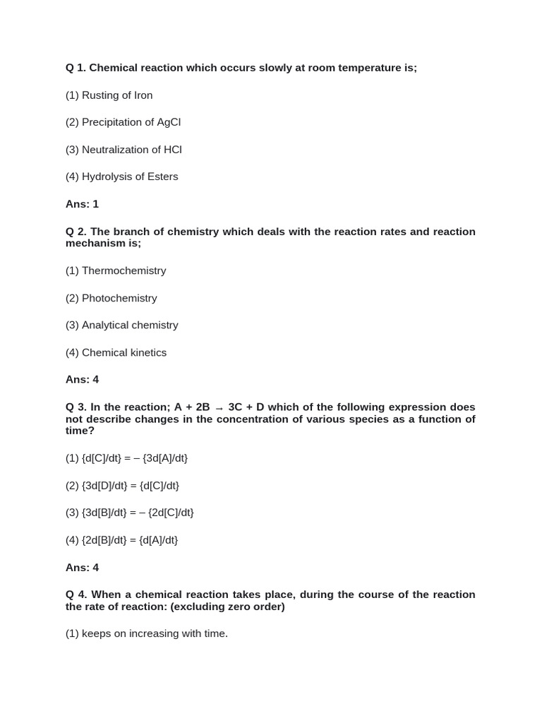 chemical kinectic | PDF | Reaction Rate | Activation Energy