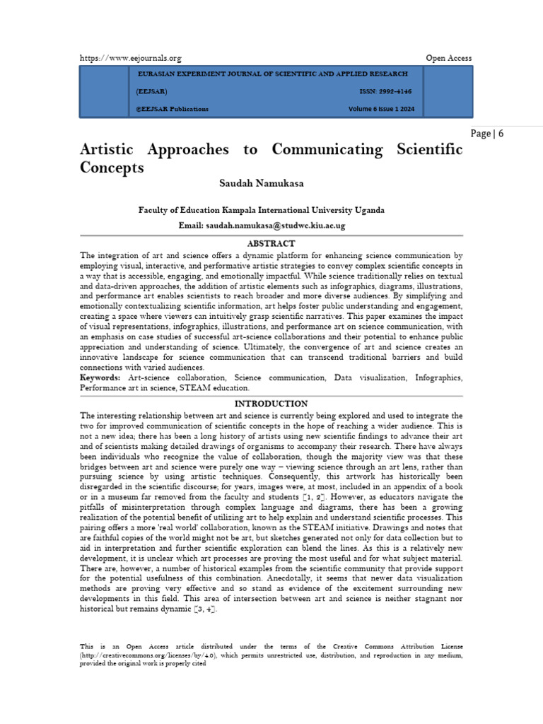 Artistic Approaches To Communicating Scientific Concepts (WWW - Kiu.ac ...