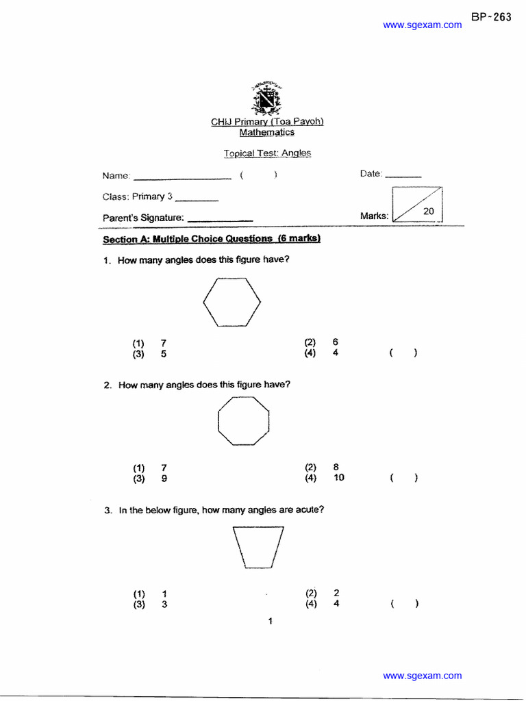 2022 P3 Maths Topical Test CHIJ | PDF