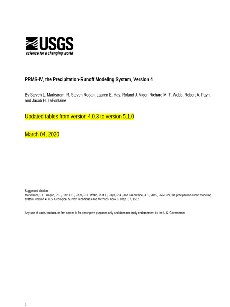 PRMS_tables_5.1.0 | PDF | Parameter (Computer Programming ...