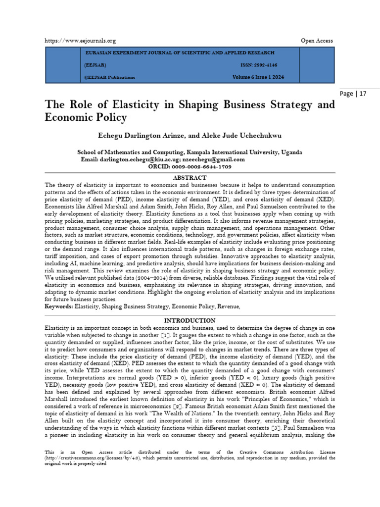 The Role of Elasticity in Shaping Business Strategy and Economic Policy ...