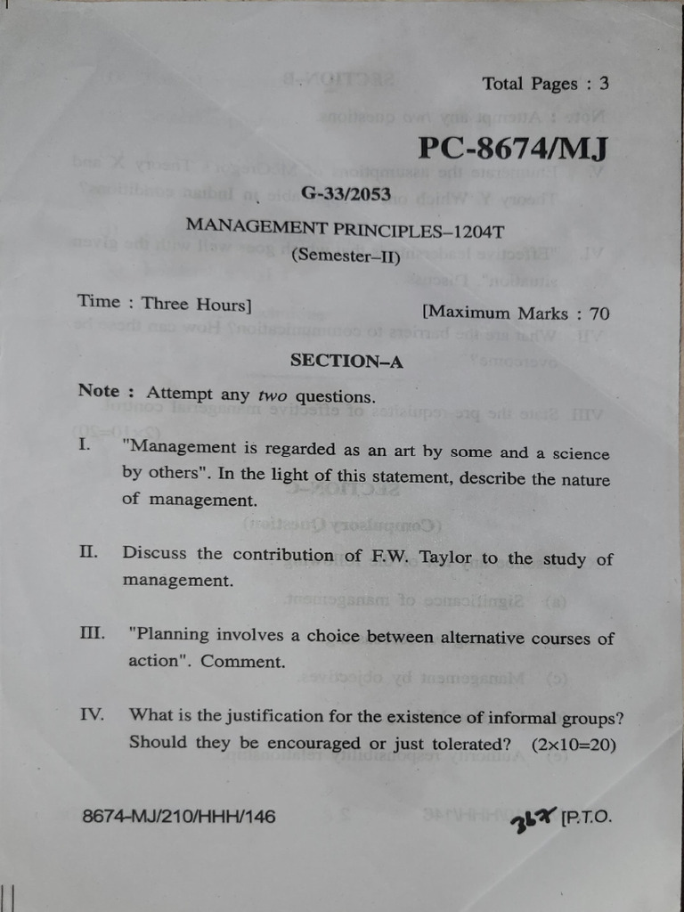 Question Papers Sem 2 & 3 | PDF