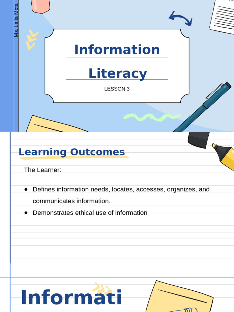 LESSON 3 Information Literacy | PDF | Information | Literacy
