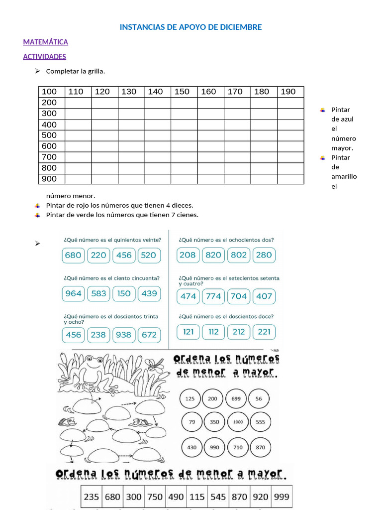 Instancias de Apoyo de Diciembre Mate | PDF