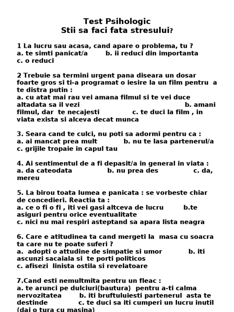 Test Psihologic | PDF