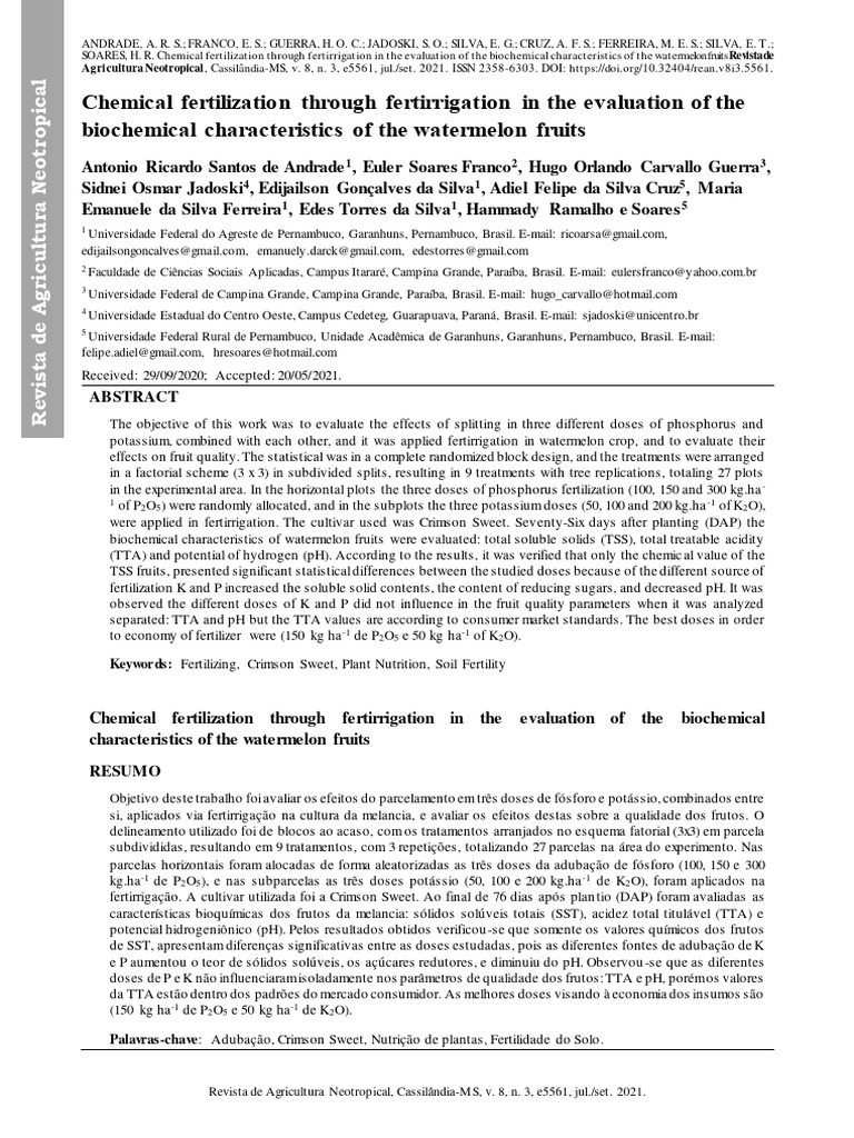 Chemical Fertilization Through Fertirrig | PDF | Fertilizer | Soil