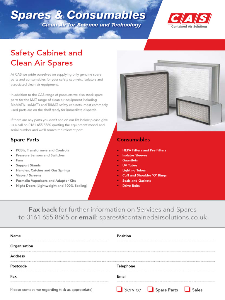 Contained Air Solutions Spares | PDF