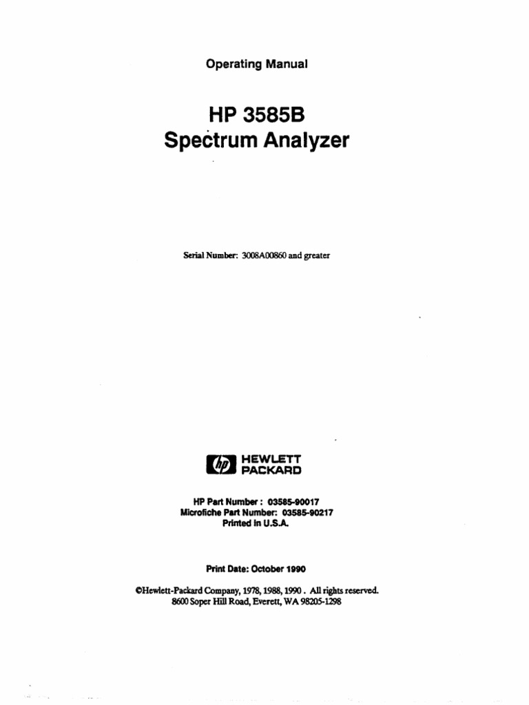 HP 3585B Operating | PDF