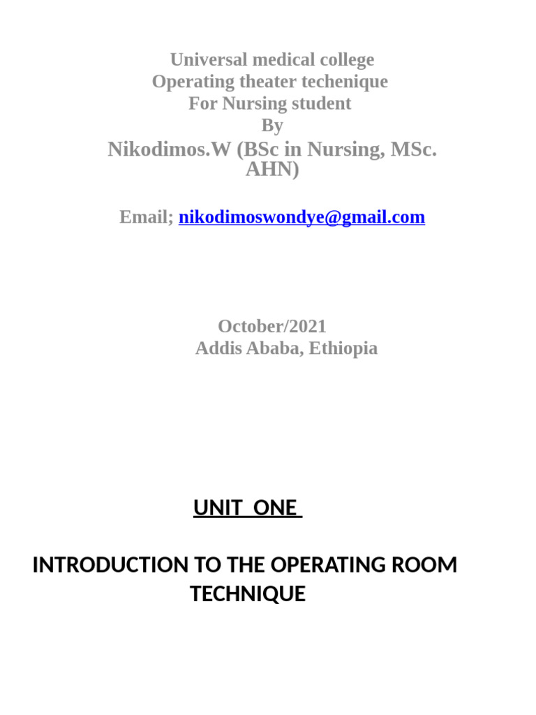 Operating theater | PDF | Surgery | Operating Theater