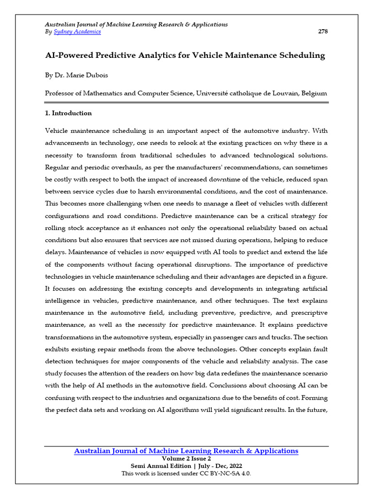 AI-Driven Predictive Maintenance for Vehicles | PDF | Machine Learning ...