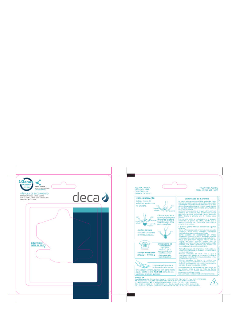 Manual Válvula de Escoamento Deca | PDF